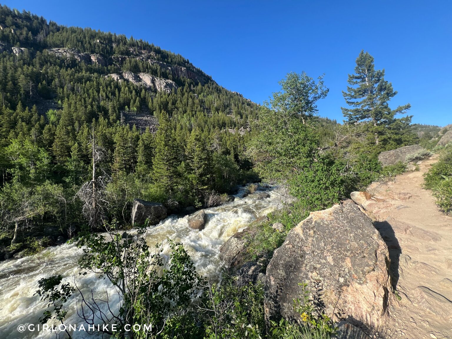 Hiking to Popo Agie Falls, Sinks Canyon - Wyoming - Girl on a Hike