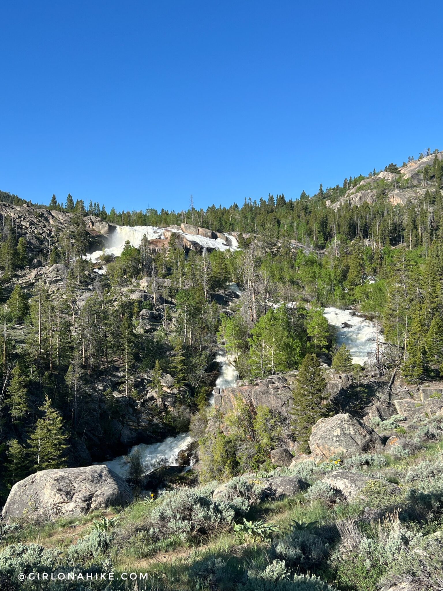 Hiking to Popo Agie Falls, Sinks Canyon - Wyoming - Girl on a Hike